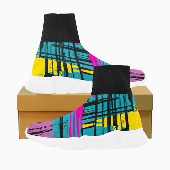 Shoes | Multi Print Sock Shoe | Poshmark